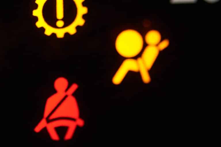 Auto Airbag Lampe Leuchtet Gelb